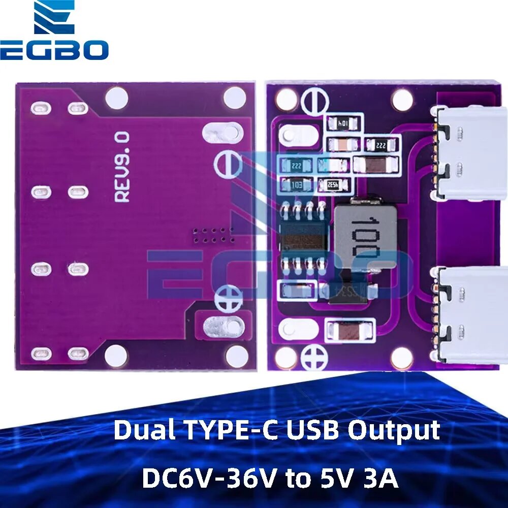 Модуль понижения напряжения EGBO 6-36В/5В 3А, Цвет: 1PC