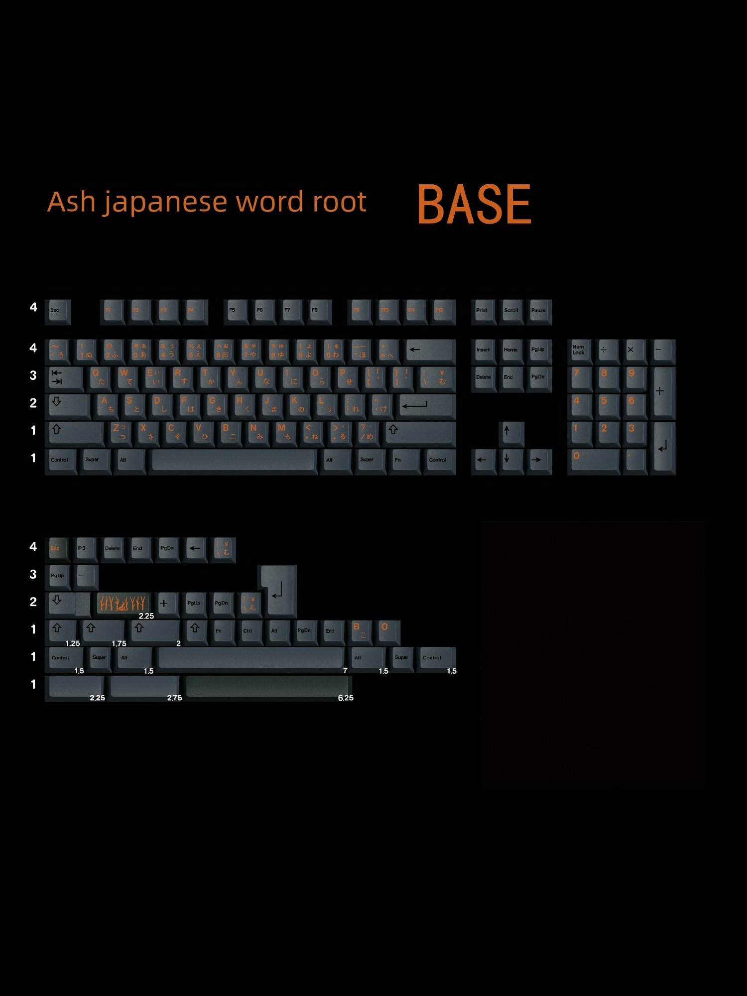 Комплект полноразмерных PBT-кейкапов GMK Ash с пятисторонней сублимационной печатью, включает 7U, совместим с ALICE