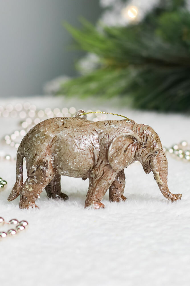 Ёлочная игрушка африканский гость - слон, пластик, 14 см, Кэминг (Kaemingk) 515384-4