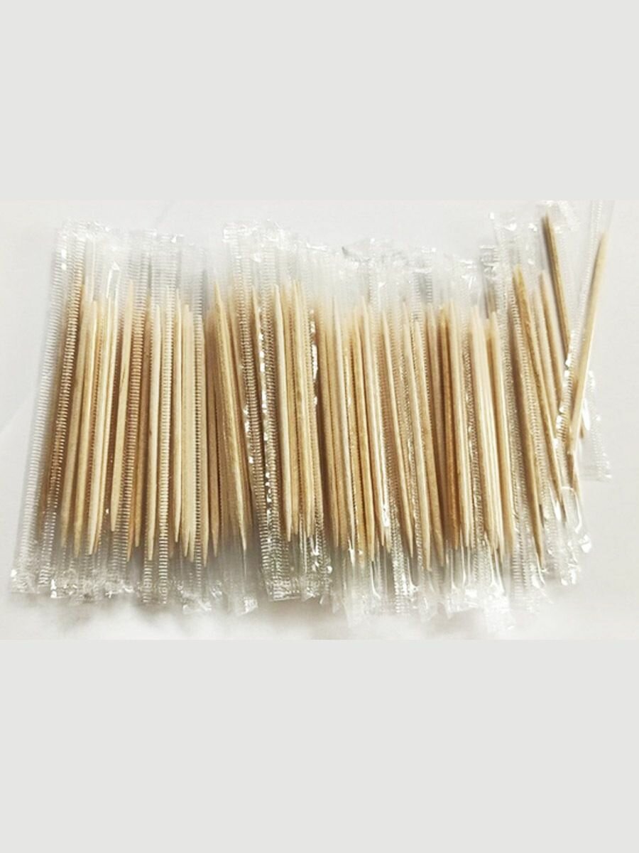 Зубочистки Big House Sibwood, 1000 шт, деревянные, индивидуальная упаковка, картонная коробка (ЗП1000)