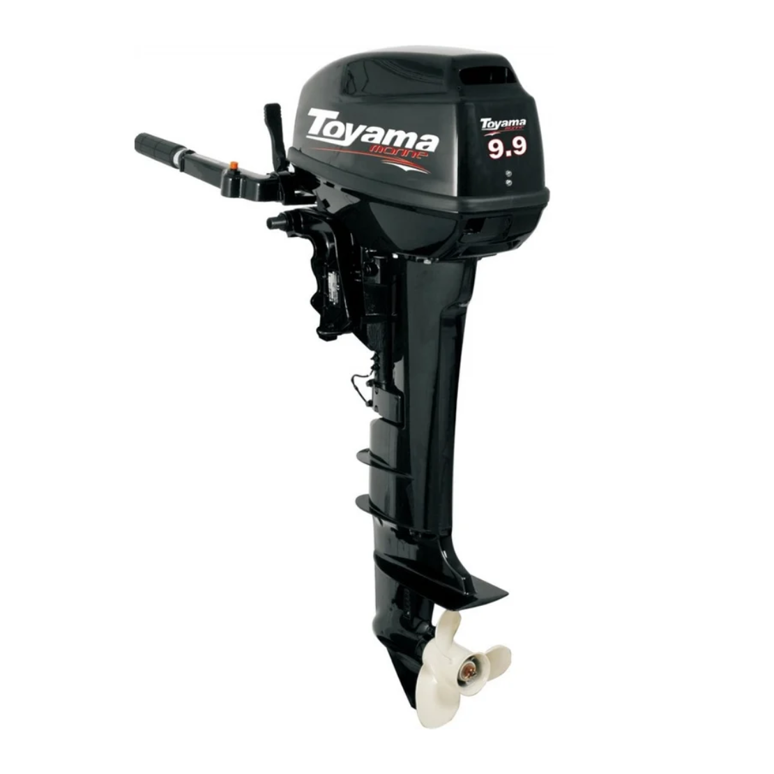 Мотор лодочный TOYAMA T9.9BMS, 2-тактный, бензиновый, 9.9 л. с. (7,3 кВт), рабочий объем 246 см³, бак 24 л, черный