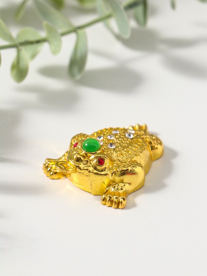 Набор нэцкэ фигурок 6 шт. «Денежная жаба с монетой», металл под золото, подарочные, 4×5.4×2 см