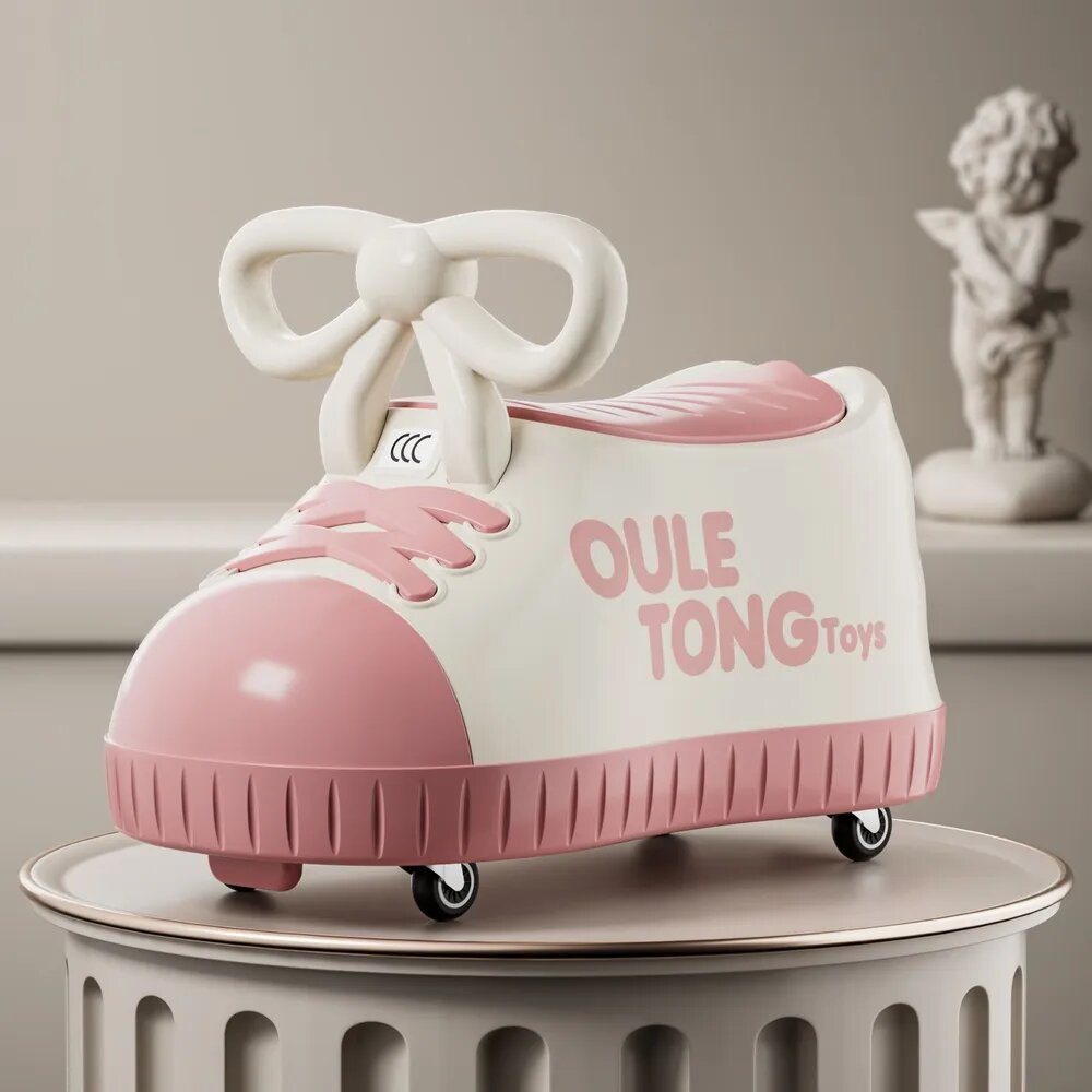 Детская санка в форме кроссовка OULE TONG Toys, для девочек, розового цвета, 3-6 лет, ABS пластик, длина 48 см, высота 34 см