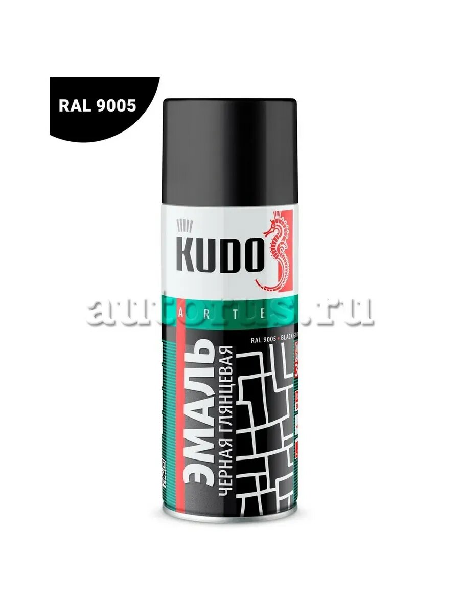 Краска спрей универсальная черная глянцевая, 520 мл.