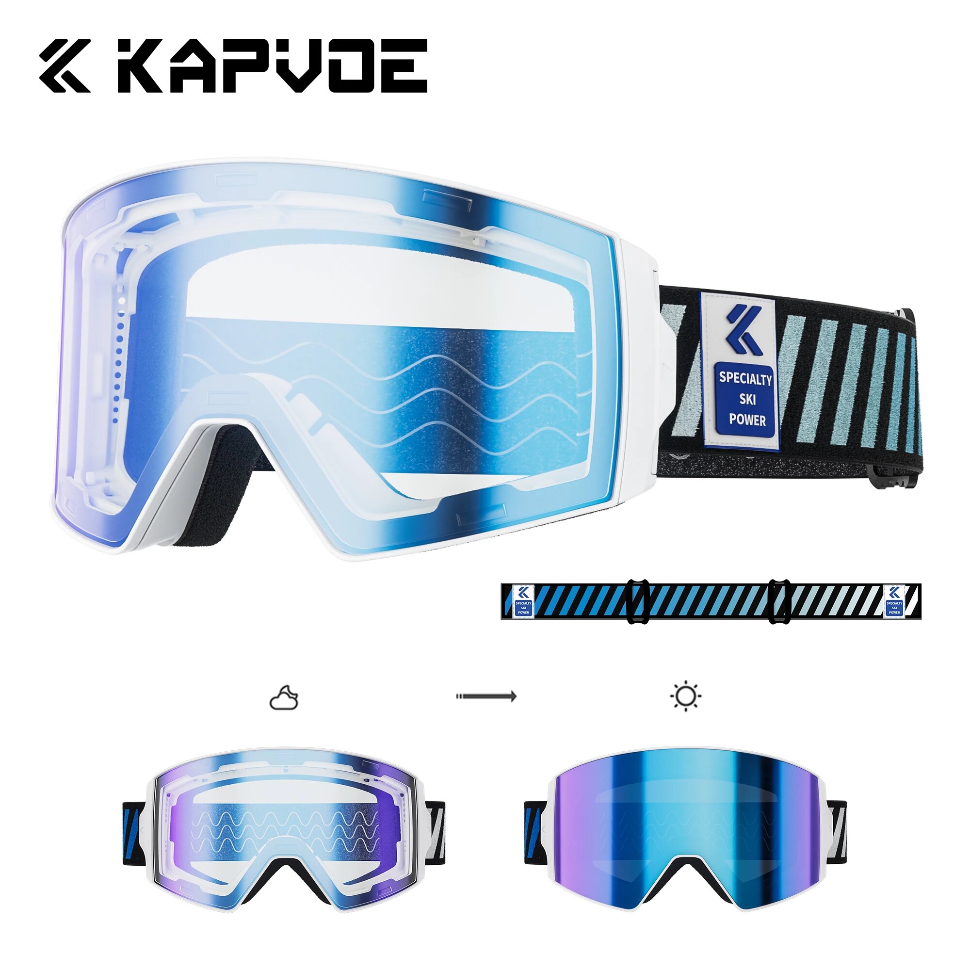 Лыжные очки KAPVOE DZ-K721-PH-BL-03 разноцветные