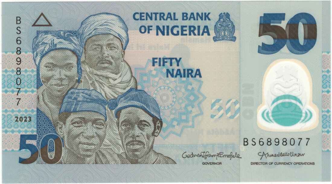 Купюра. Нигерия. 50 найра. 2023 год. Пресс. Без оборота.