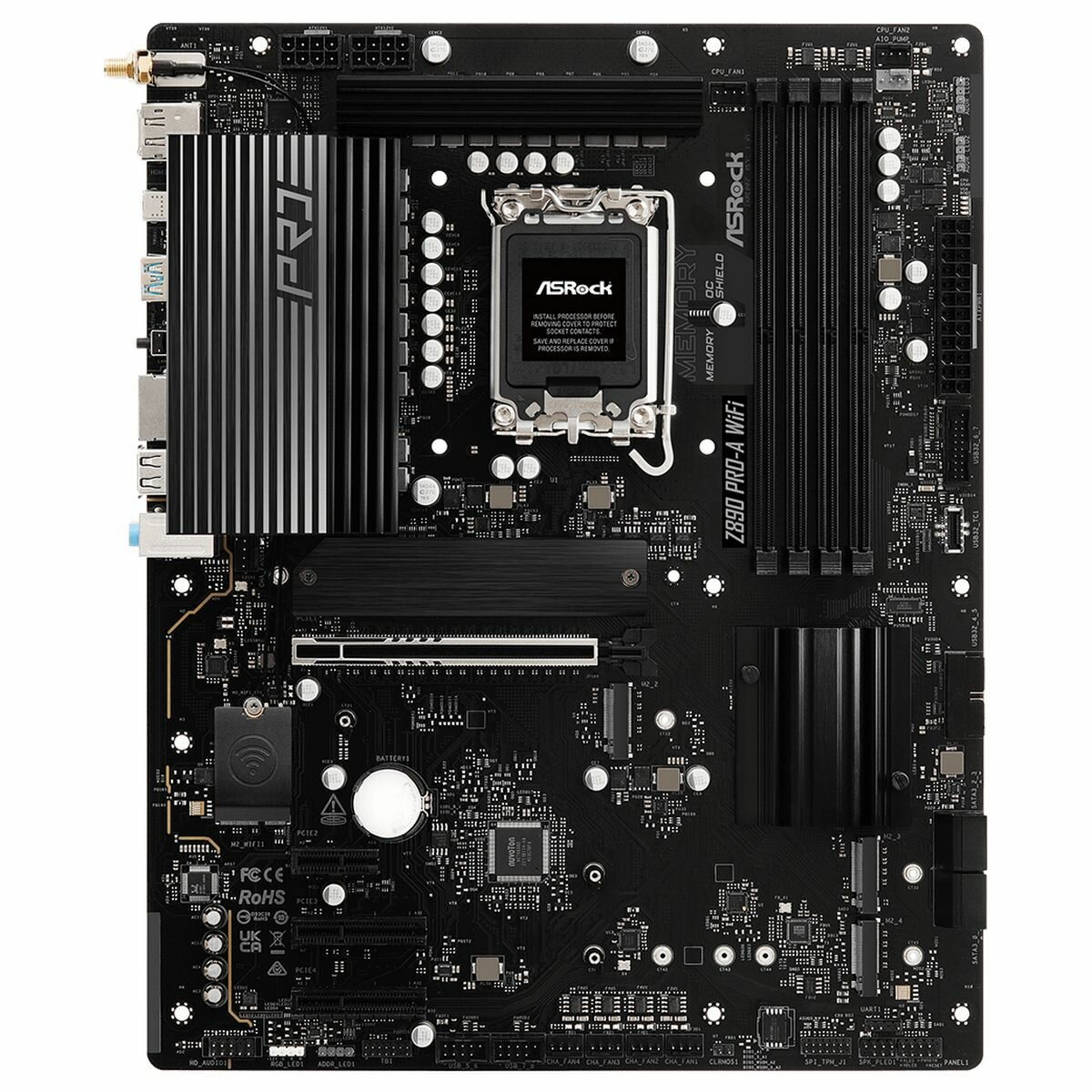 Материнская плата ASRock Z890 Pro-A WiFi, Socket LGA 1851, Intel Z890, ATX, Ret