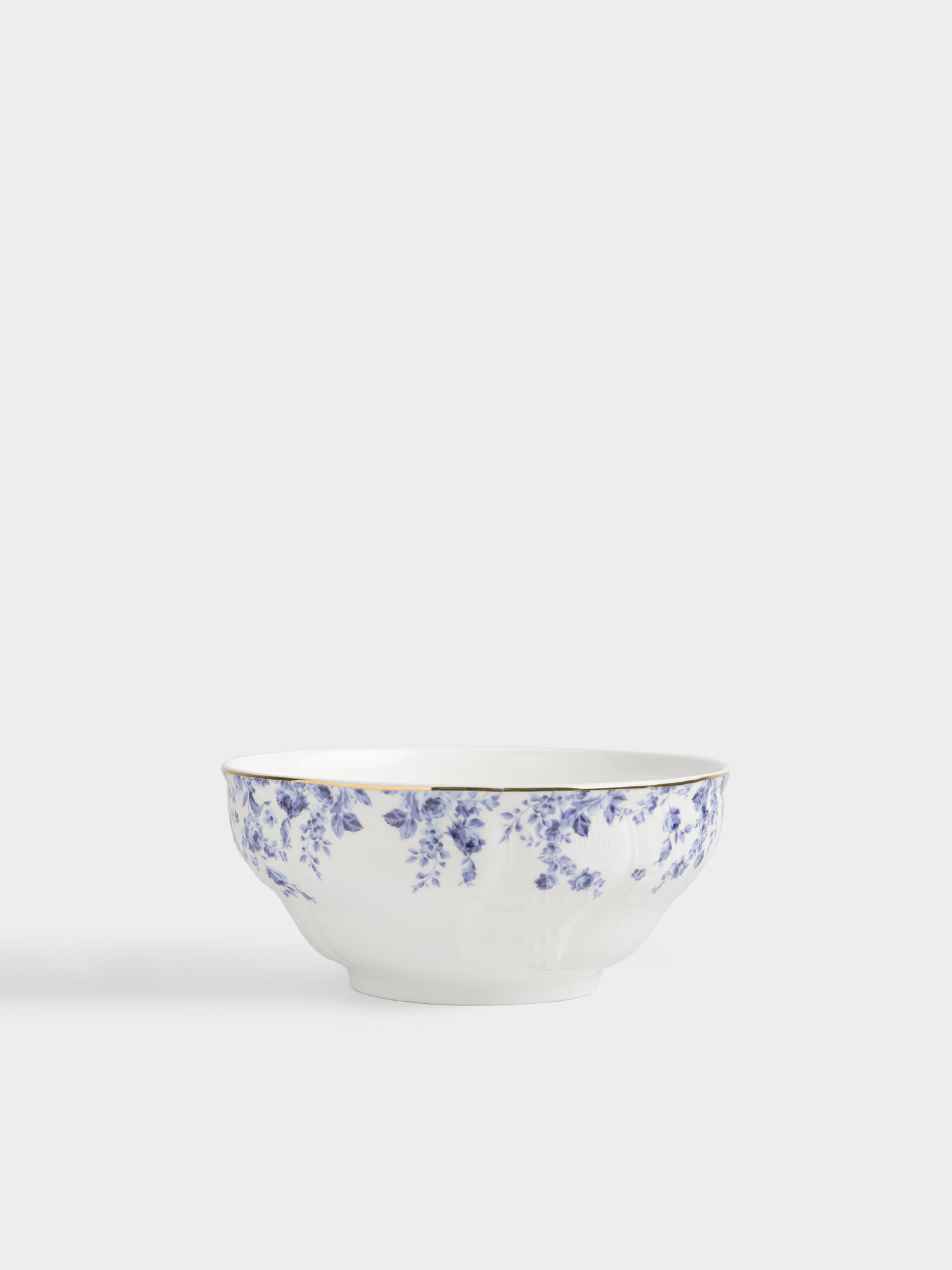 Салатник, 16x7 см, 720 мл, фарфор F, белый, с золотистым кантом, Цветы гжель, Tradition Easter, Kuchenland