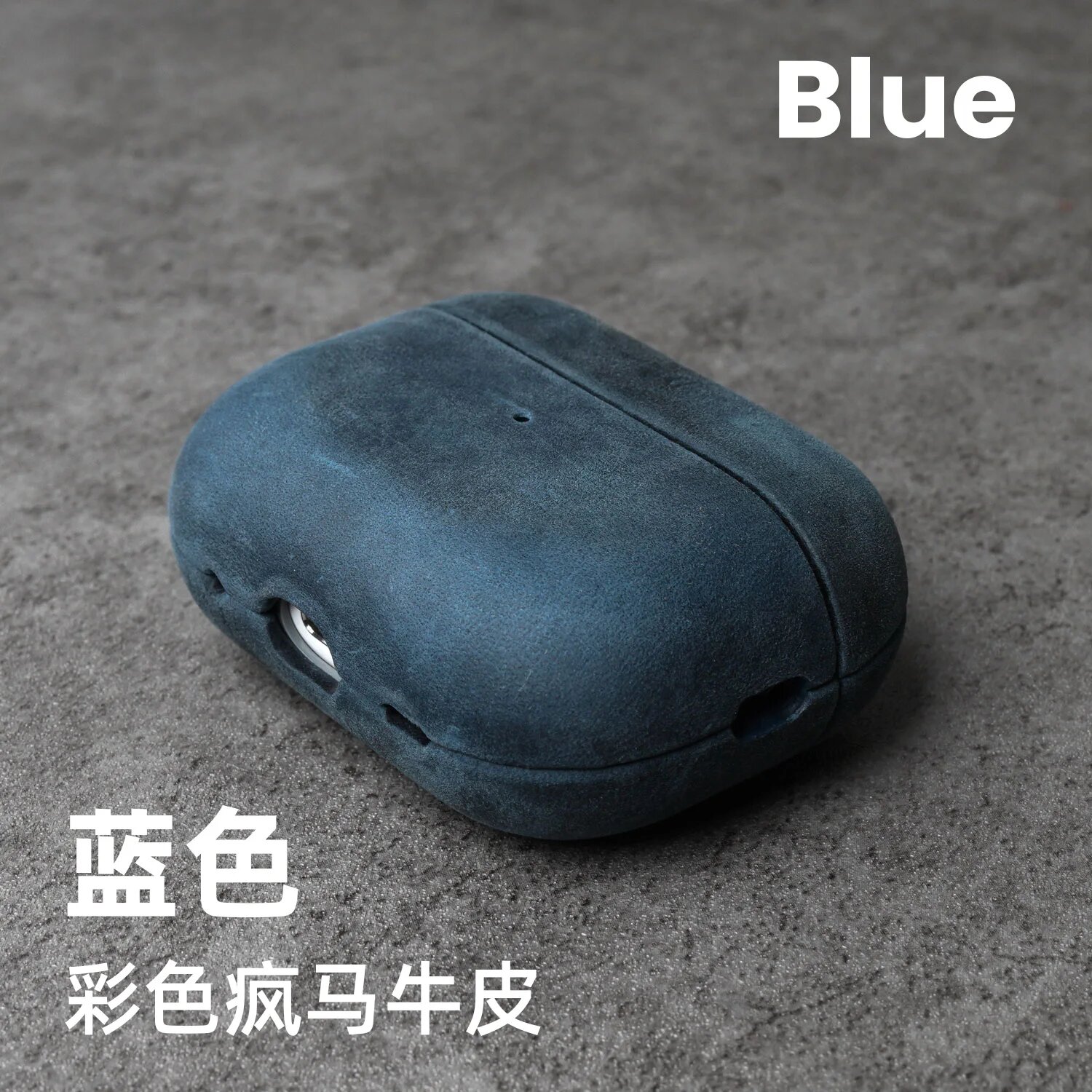 Чехол YMW Crazy Horse из кожи для AirPods Pro 3 2 for AirPods Pro 2, Blue