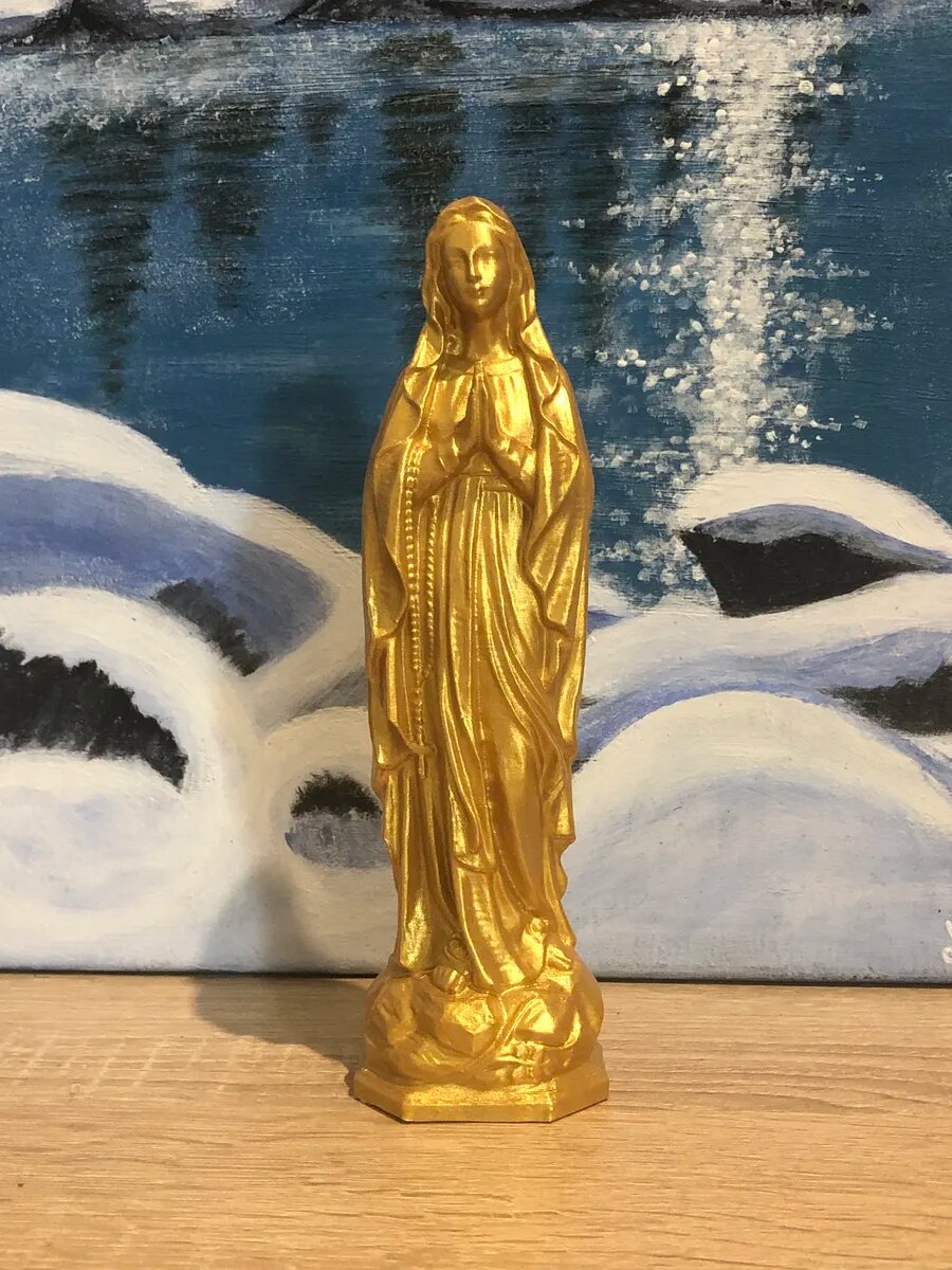 Статуэтка Дева Мария под золото 18 см, отличный подарок верующему,