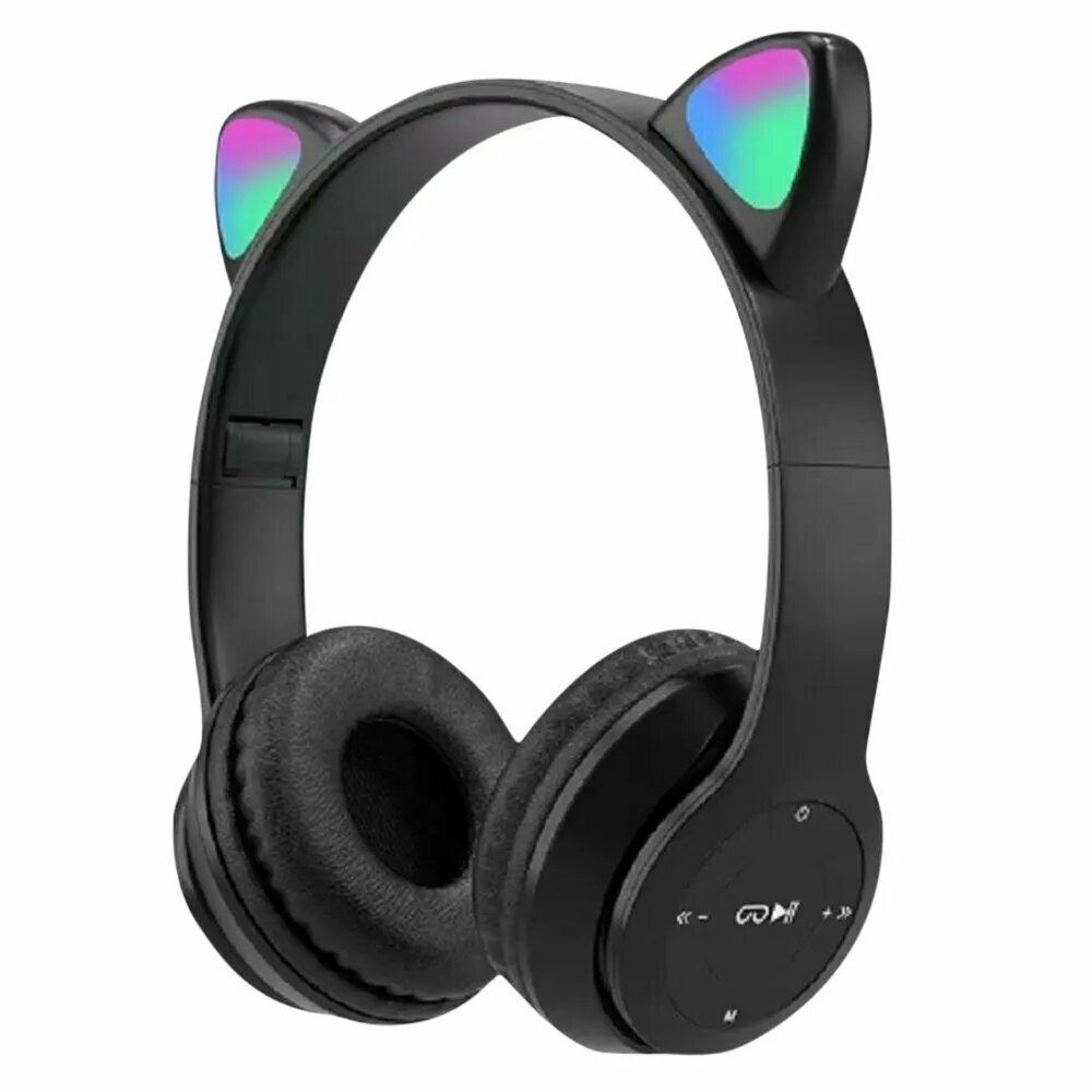 Беспроводные Bluetooth-наушники с кошачьими ушами и подсветкой, стереозвук, до 8 часов работы