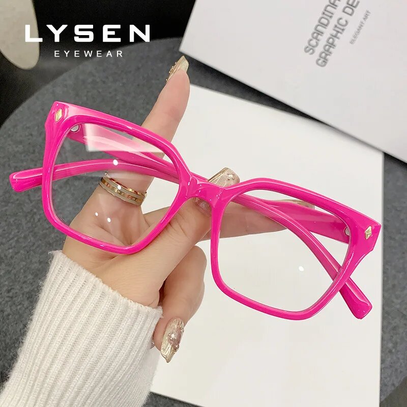 Лысен классические очки для чтения для женщин C6-Rose Red, Розовый, Frame Only (Plano)