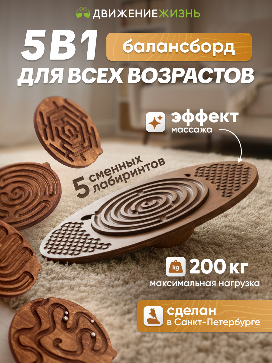 Балансборд, нейротренажер (балансир) лабиринт для детей и взрослых