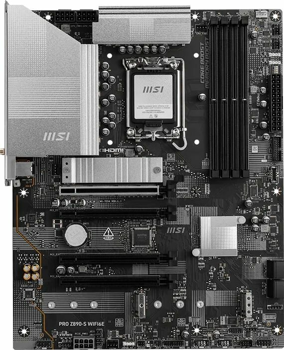 Материнская плата MSI PRO Z890-S WIFI6E, Socket LGA 1851, Intel Z890, ATX, Ret