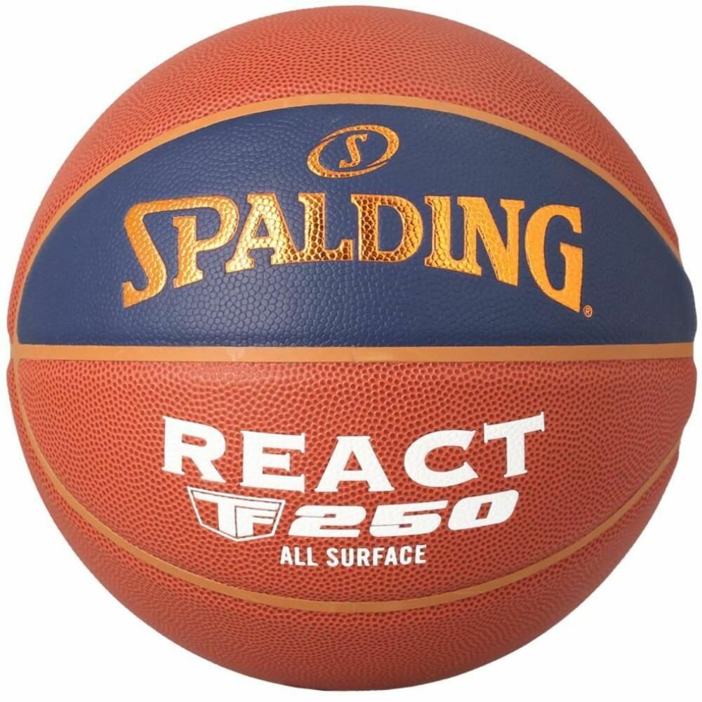 Баскетбольный мяч Spalding LNB React TF 250, Decathlon, Цвет: Оранжевый / Оранжевый / Синий, Размер: 6