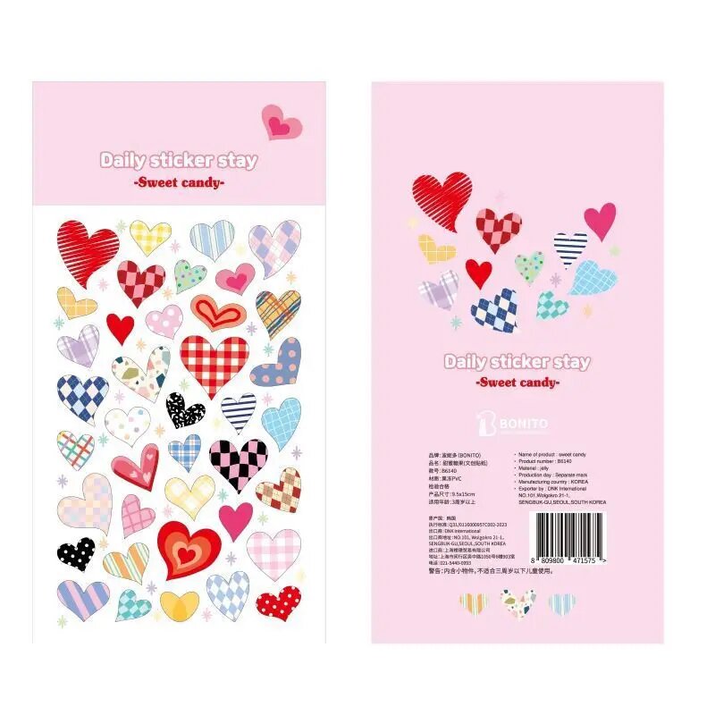 Набор стикеров BONITO Sweet Heart Love Candy из ПВХ