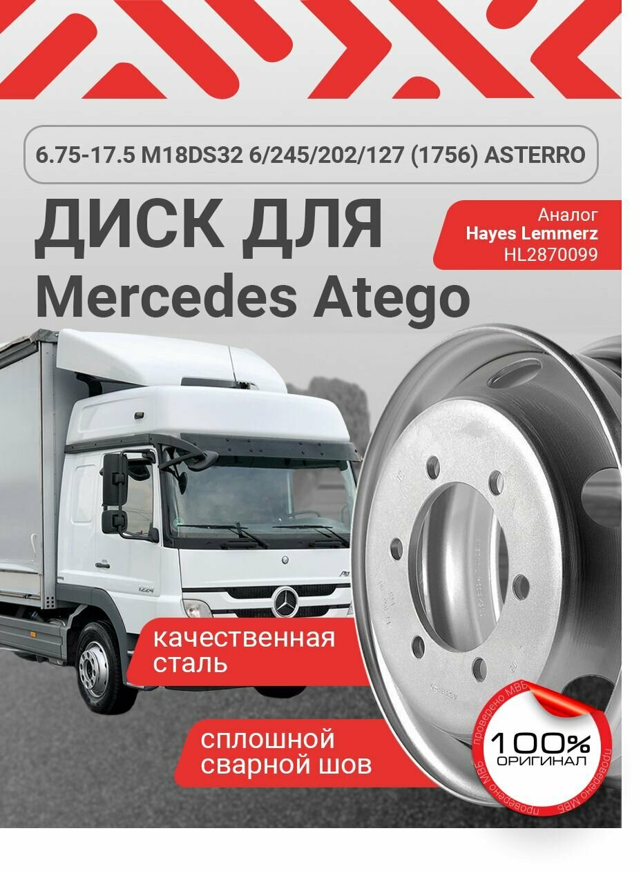 6.75x17.5 M18 DS32 6/245/202/122 грузовые диски Asterro