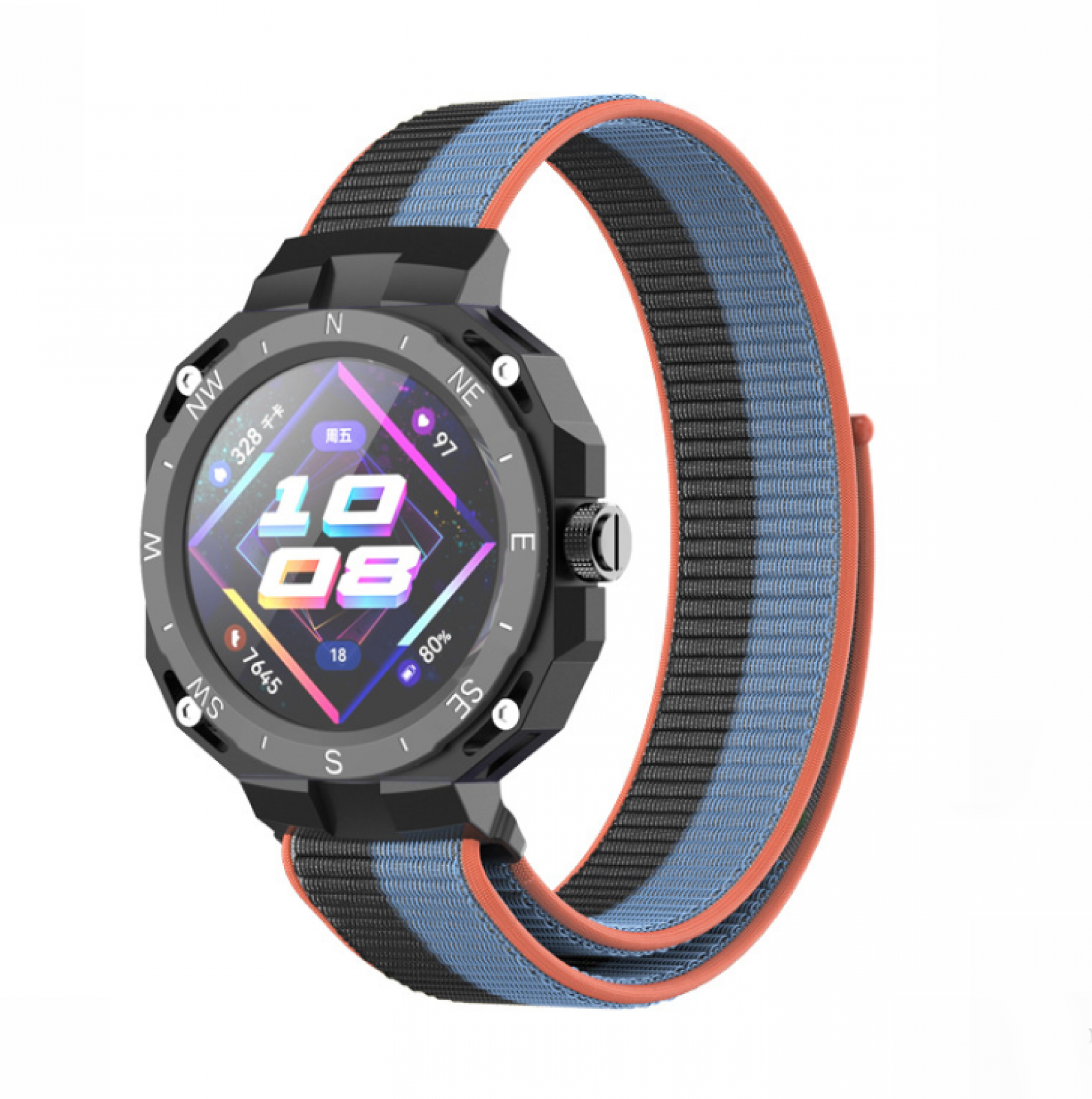 Тканевый ремешок-браслет MyPads Di Tessuto для Huawei Watch GT Cyber, из нейлона, двухцветный