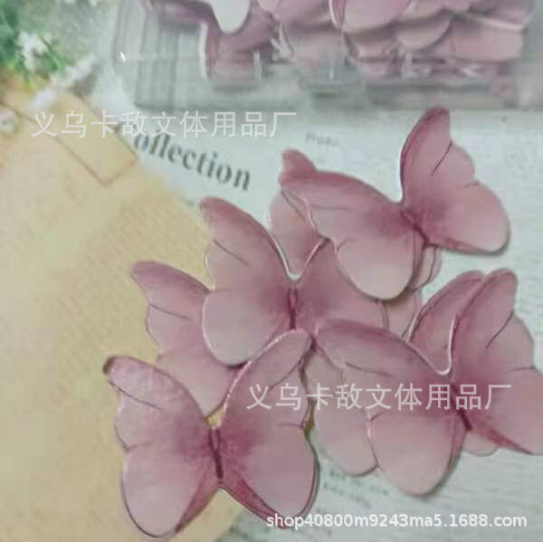 Популярные за рубежом декоративные украшения для тортов в виде бабочек из клейкой рисовой бумаги, вафельная бумага в коробках для украшения выпечки, наклейки для тортов.