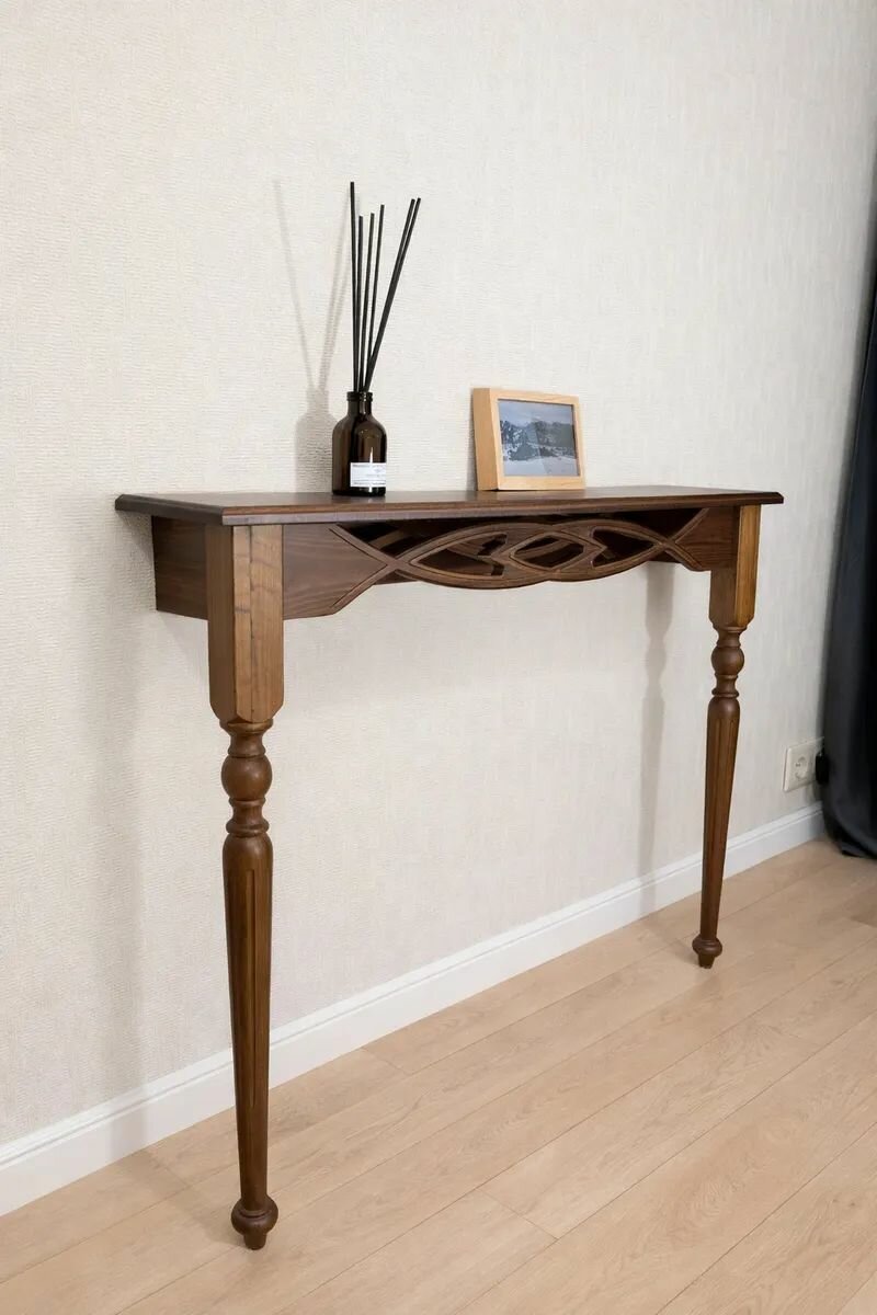 Консольный столик, туалетный столик узкий приставной деревянный 900х200