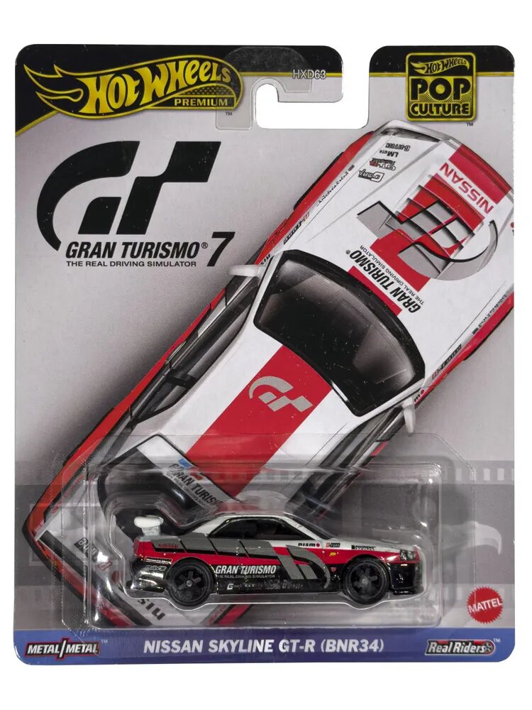 Машинка Hot Wheels Premium Nissan Skyline GT-R (BNR34) 1/64 металл Pop Culture
