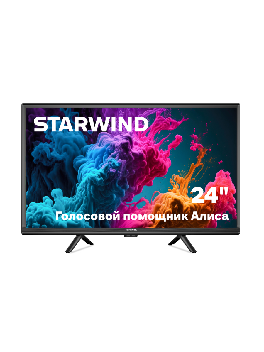 Телевизор LED Starwind 24" SW-LED24SG304 Яндекс. ТВ Slim Design черный/черный Smart