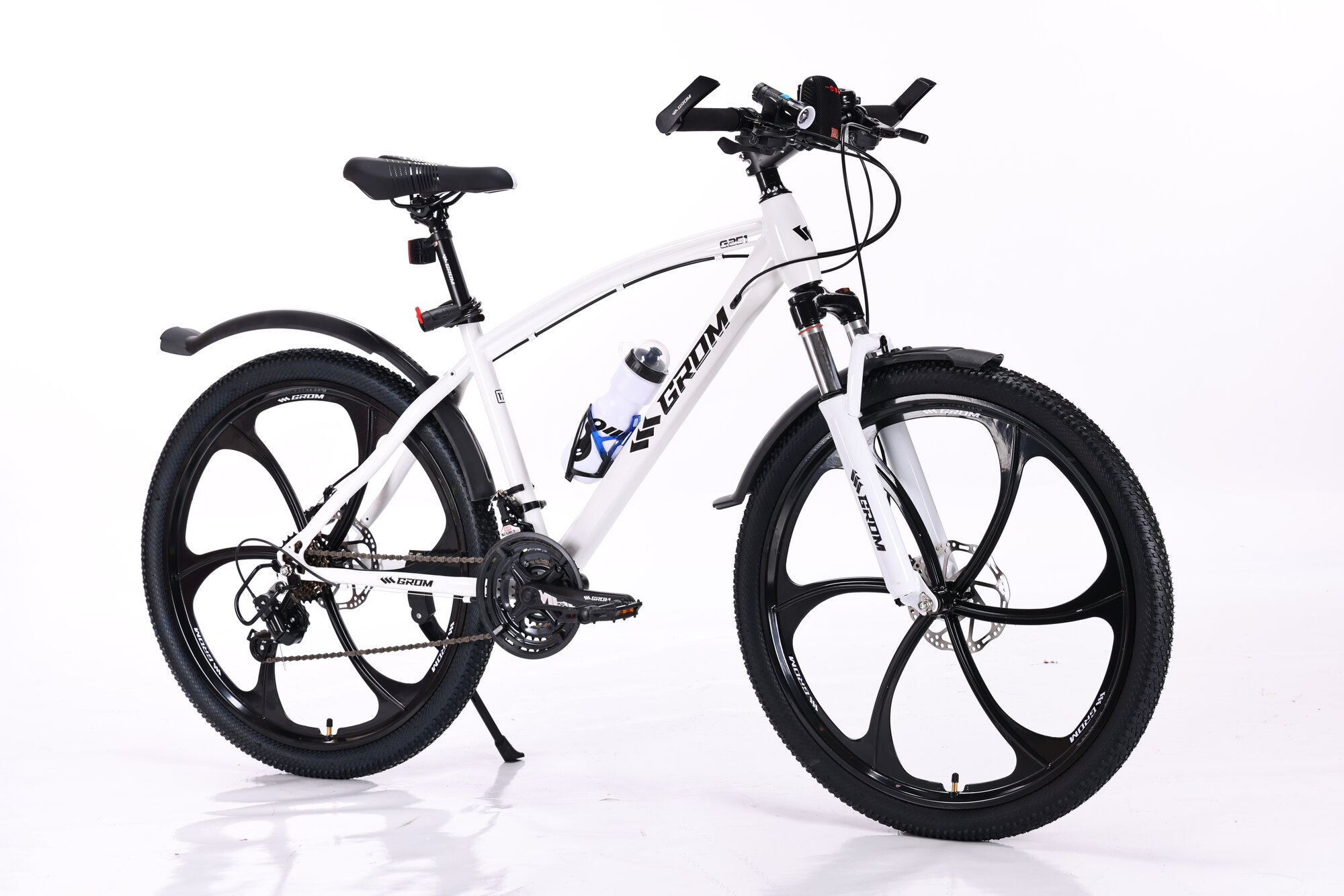 Горный велосипед на дисках GROM, городской, 26 дюймов / взрослый, мужской и женский для прогулки / скоростной, спортивный велик для подростков черный