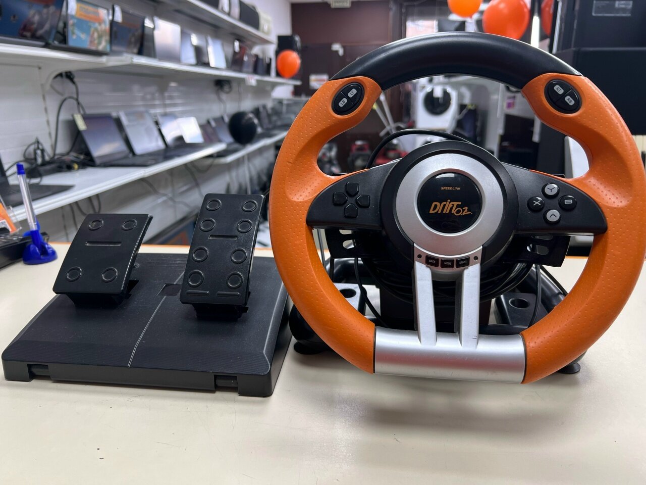 Игровой руль Speedlink Drift o. z. Racing Wheel PC (SL-6695-BKOR-01) Б/У уценка