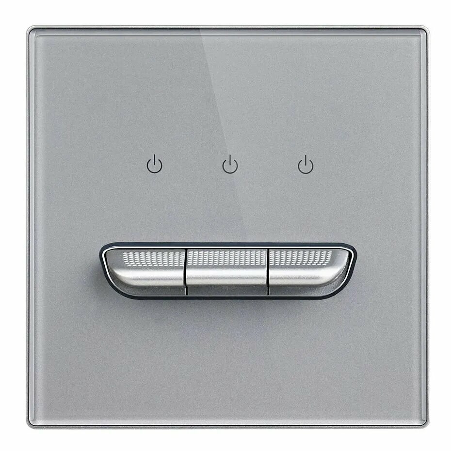 1 группа, кнопочный переключатель для включения / выключения света, светодиодная подсветка, Серый