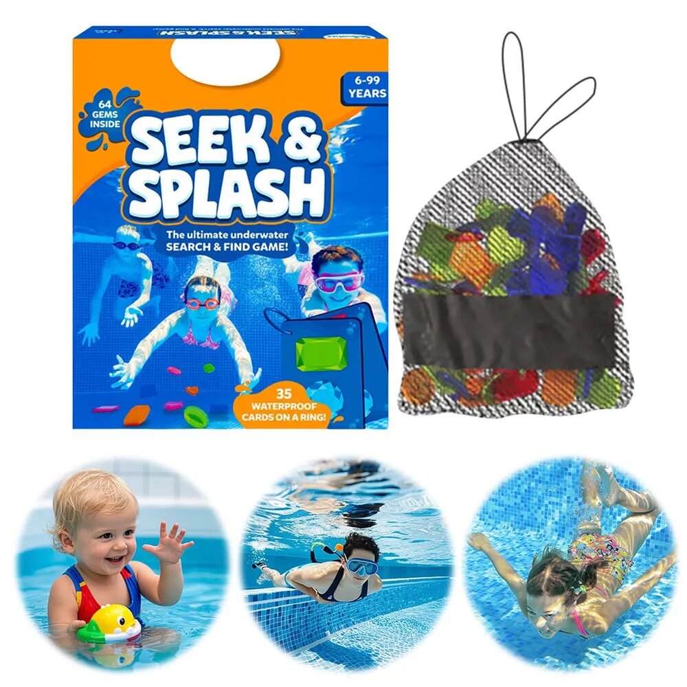 Seek & Splash Подводный буксировщик 64 Gems Inside The ultimate underwater SEARCH & FIND GAME! Для детей от 6 до 99 лет