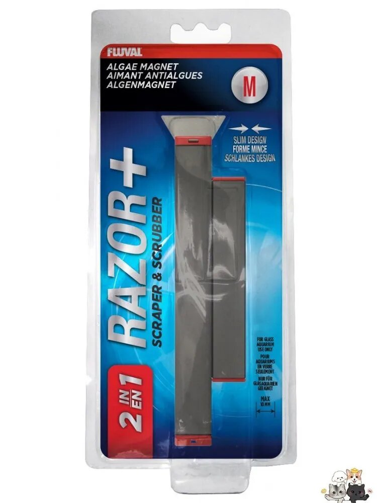 Скребок для аквариума Fluval Razor+ L, магнитный для стекла до 10 мм