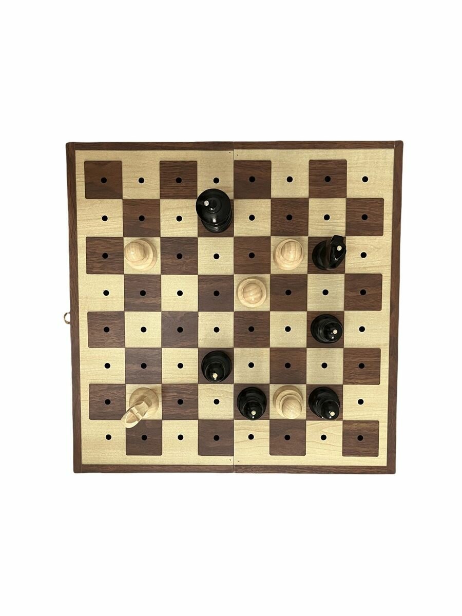 Шахматы для слепых, 36x18x7,5 см, деревянный