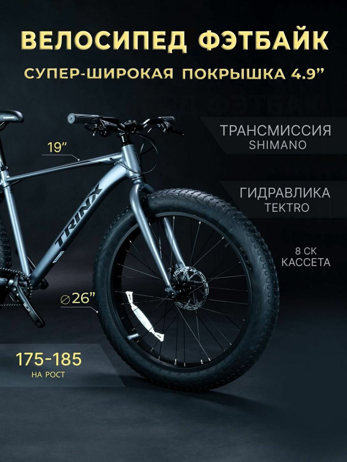 TRINX, Велосипед Фэтбайк, T109, 26