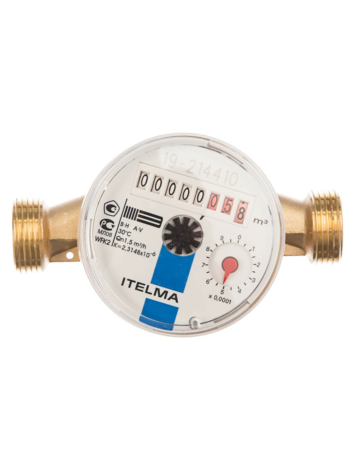 Счетчик Itelma для холодной воды DN15 L=110, 1,5м3/ч, без штуцеров, WFK 20. D110-0-R-L-0-IP54