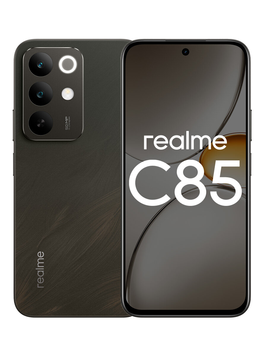 Смартфон Смартфон realme C85 6/128 ГБ Темно-серый Ростест (EAC), IP69 Pro, быстрая зарядка 45Вт
