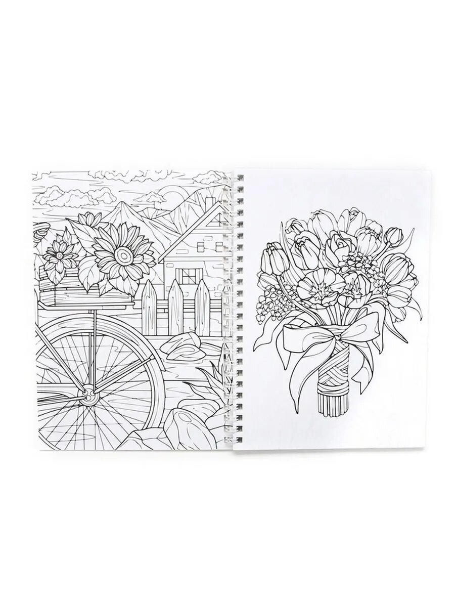 Расслабляющая раскраска на пружине "Цветочный настрой"