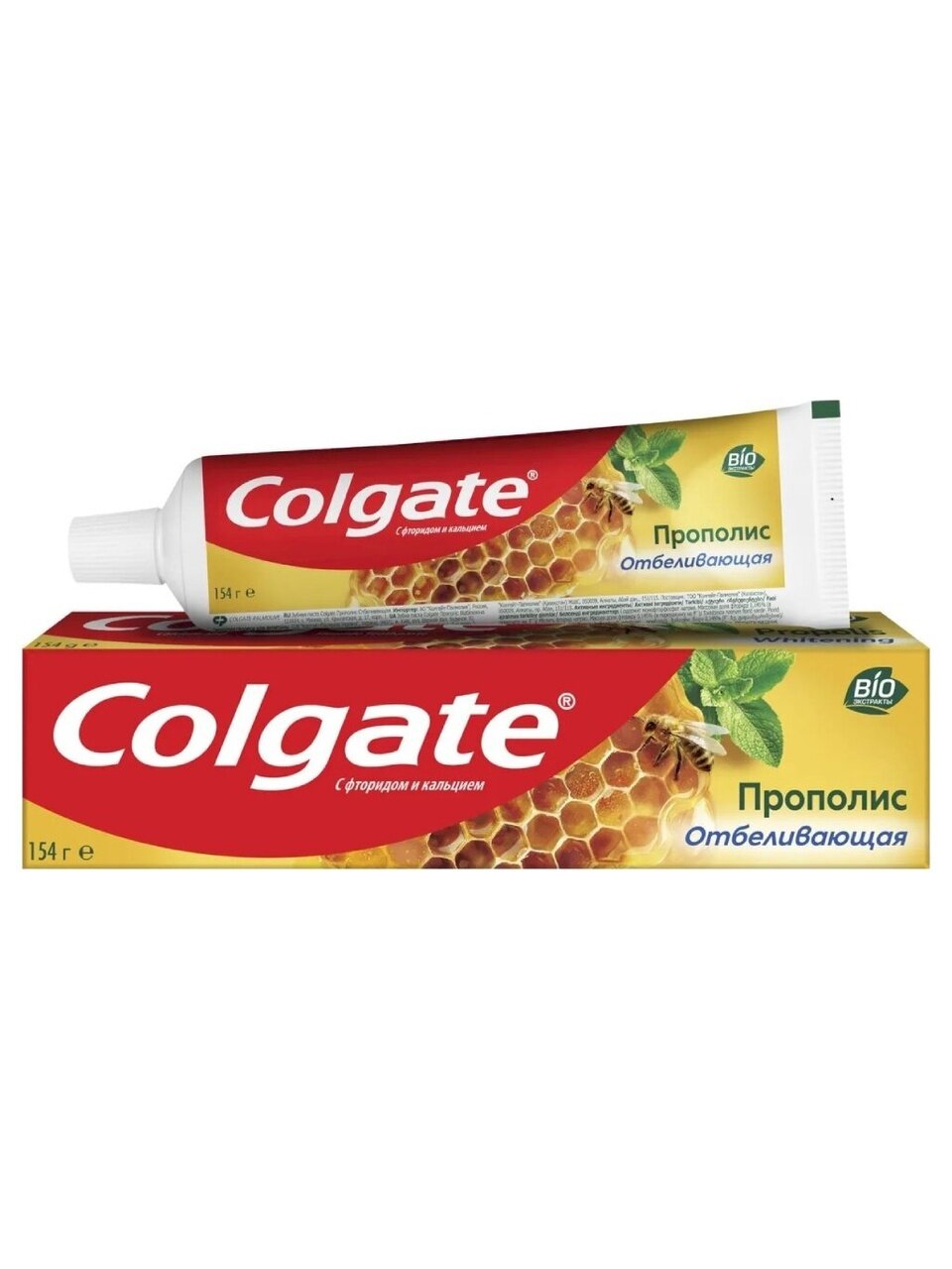 Зубная паста Colgate Прополис Отбеливающая 100 мл для взрослых, комплексный уход за полостью рта и защита от кариеса