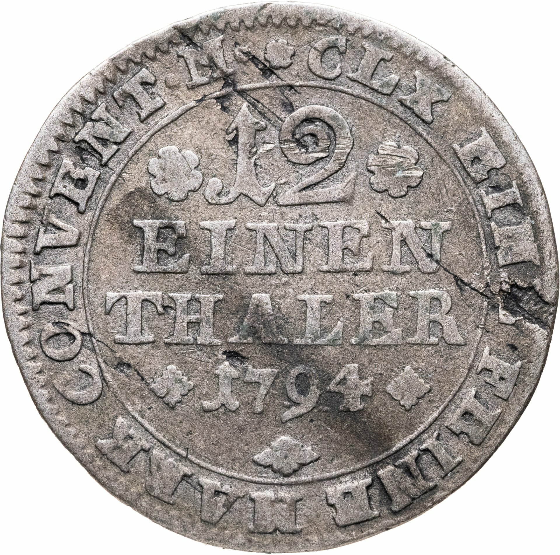 Германия Брауншвейг-Вольфенбюттель 1/12 талера 1794, Серебро, в сохранности F