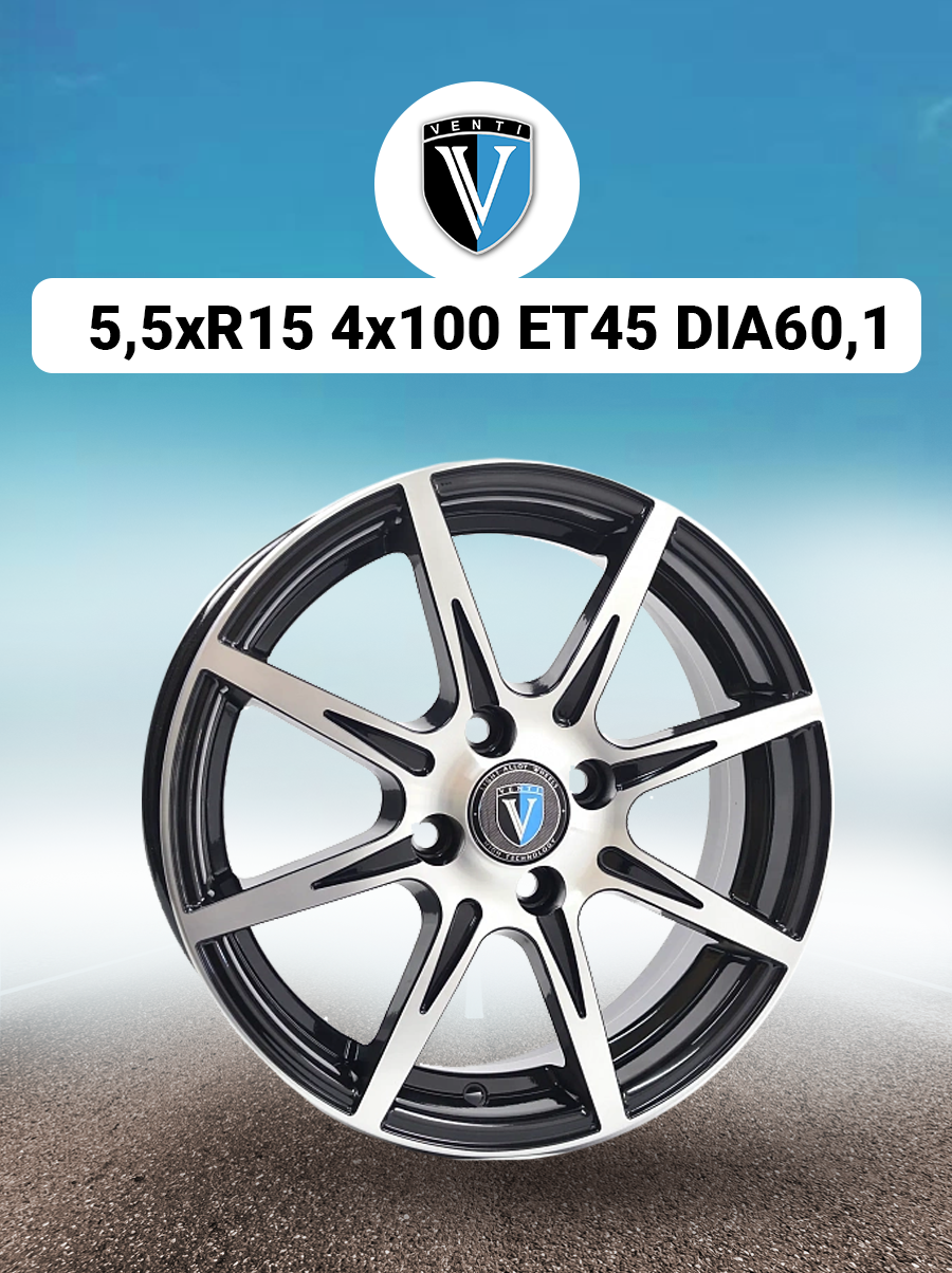 Диск автомобильный Venti V1508 5,5x15 4x100 ET45 60,1 BD