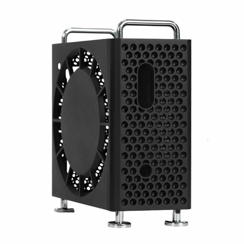 Металлическая стойка для мини-ПК с охлаждением, Черный