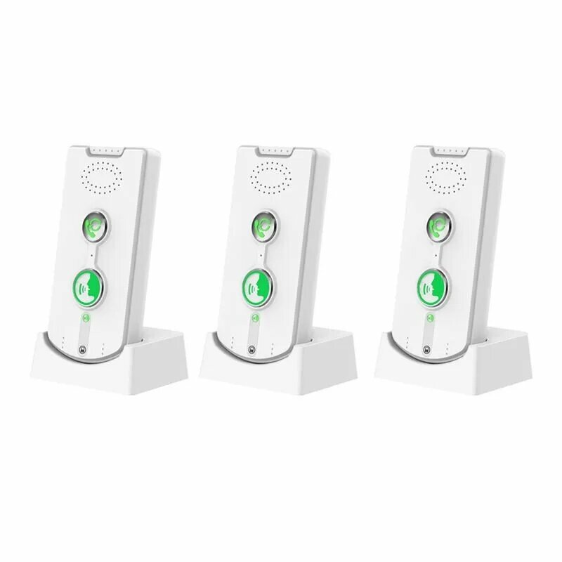 Двусторонний беспроводной голосовой пейджер для связи на сверхбольшие расстояния, подходит для дома, больницы и офиса Три белых