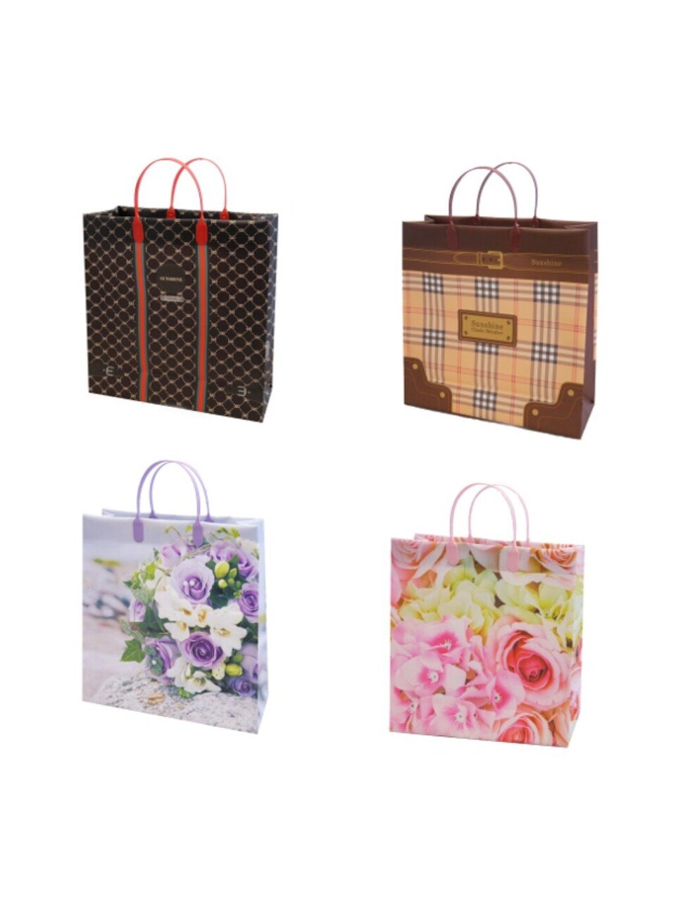 Сумочка подарочная 30х30 см с пластиковыми ручками, большой пакет для подарка на день рождения, 8 марта и Новый год.