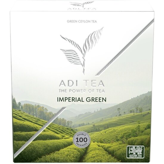 Чай зеленый Adi Tea "Imperial Green" (100пак.), цейлонский, пакетированный, в индивидуальных саше.