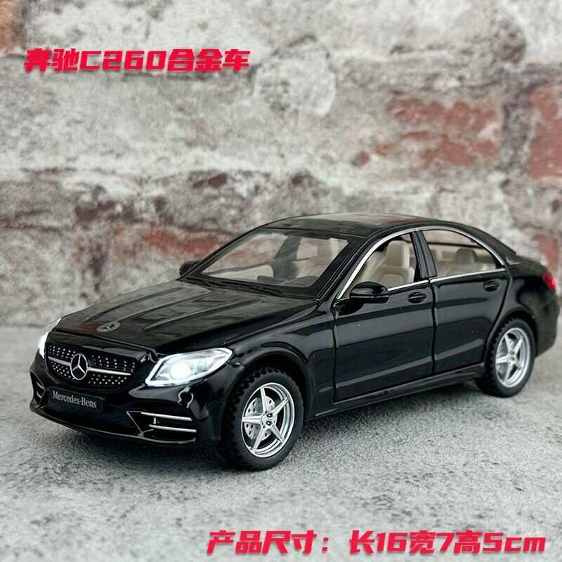 Модель автомобиля Mercedes C260L 1: 32 из металлических сплавов, черный