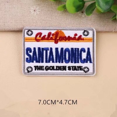 Нашивка Santa Monica California, вышивка, 7.0x4.7 см, Цвет: YX