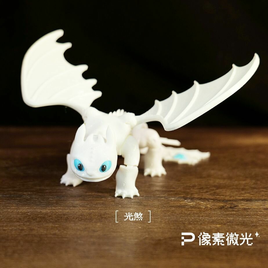 Бейблейд: Как приручить дракона - Семейный портрет Беззубика Найтвинга - Три малыша - Фигурка Найтвинга, напечатанная на 3D-принтере - Модный подарок-игрушка с подвижными суставами