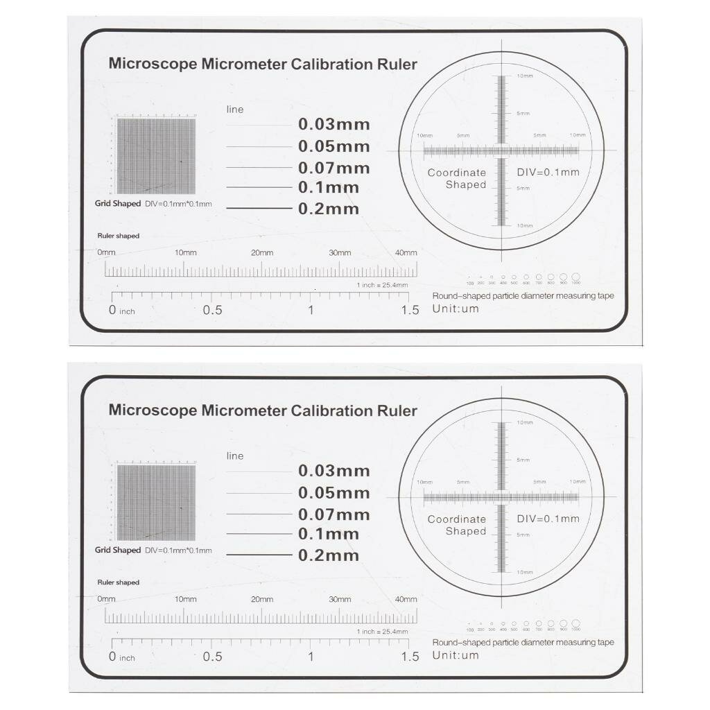 Калибровочная линейка для микроскопа, 0,1 мм, 2