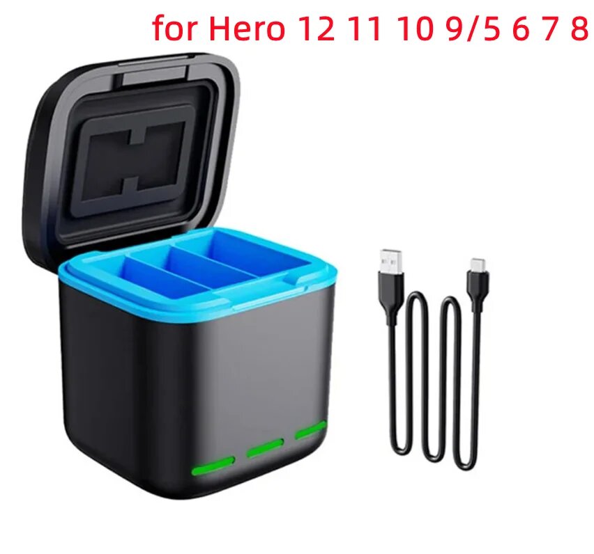 Быстрое зарядное устройство для GoPro Hero 12 11 10 9