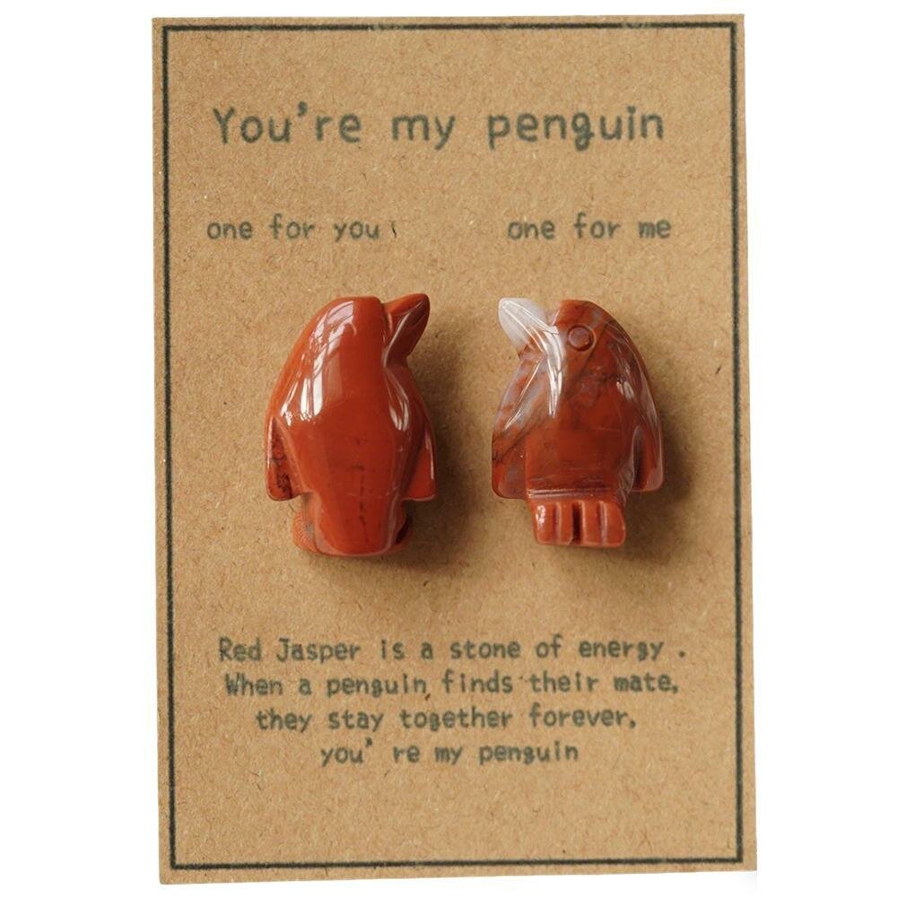 Подарочная карточка с кристаллами "You are my penguin" натуральные камни