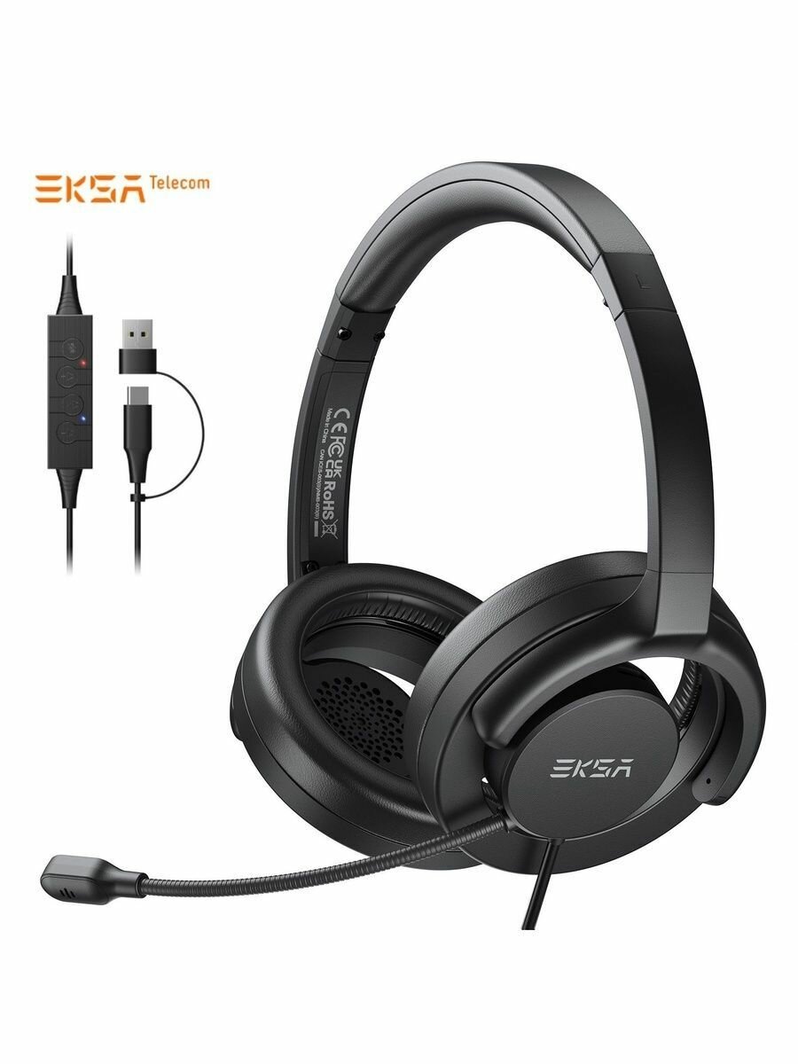 Гарнитура с микрофоном для компьютера EKSA H27 USB/Type-C